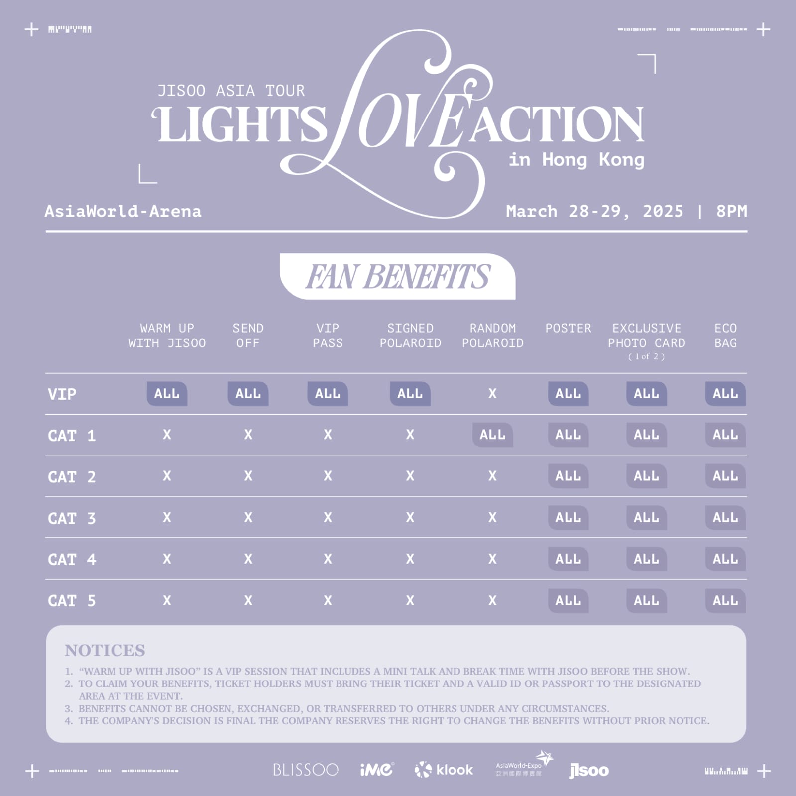 JISOO ASIA TOUR: “LIGHTS, LOVE, ACTION!” IN HK
