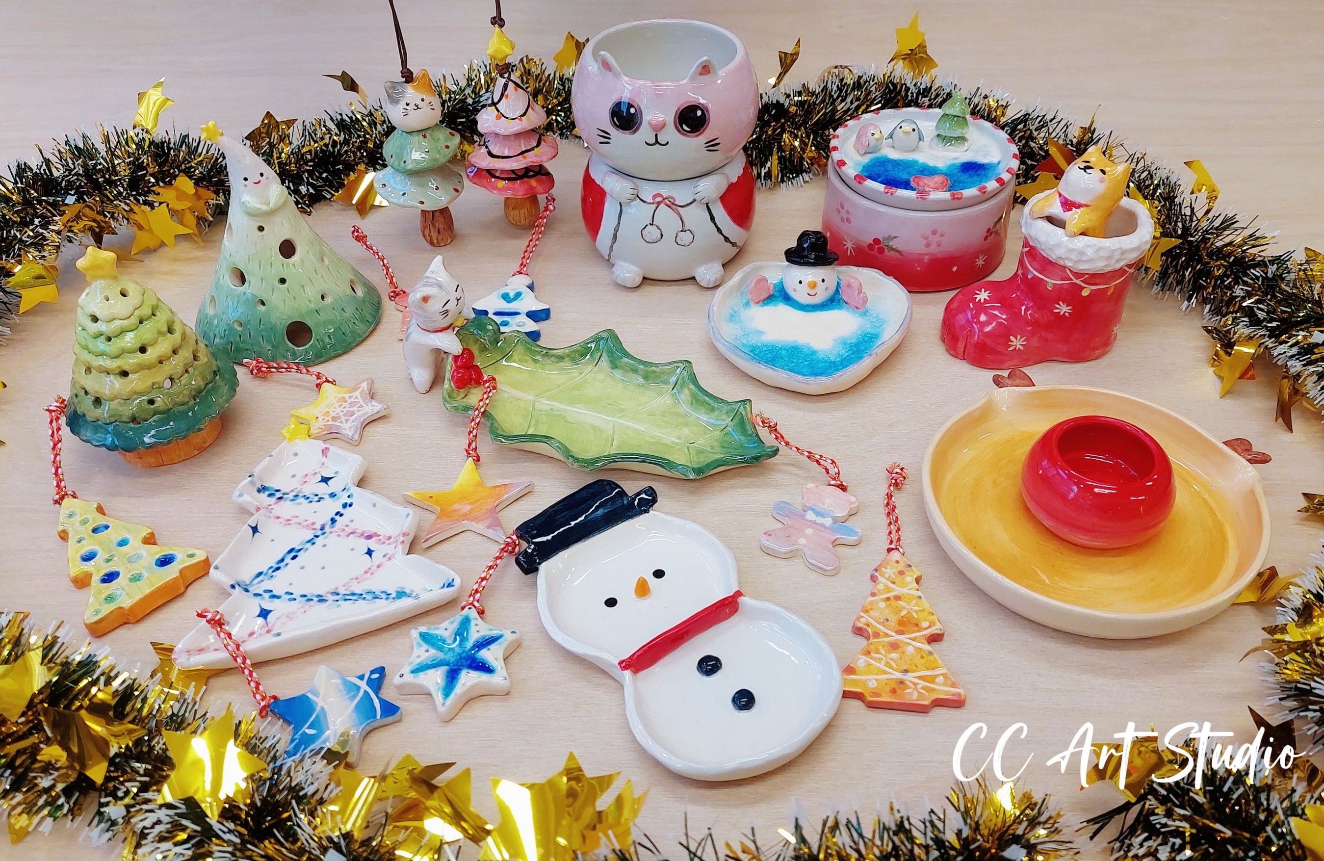 【12月限定】CC ART STUDIO - 聖誕主題手捏/拉坯陶瓷體驗｜情侶/親子合作工作坊｜太子 - HyperAir