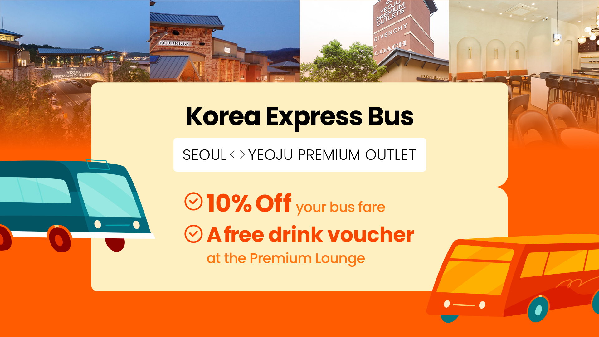 [ลด 33%]บัตรโดยสารรถบัส Intercity Express Bus ระหว่างกรุงโซลและยอจู พรี ...