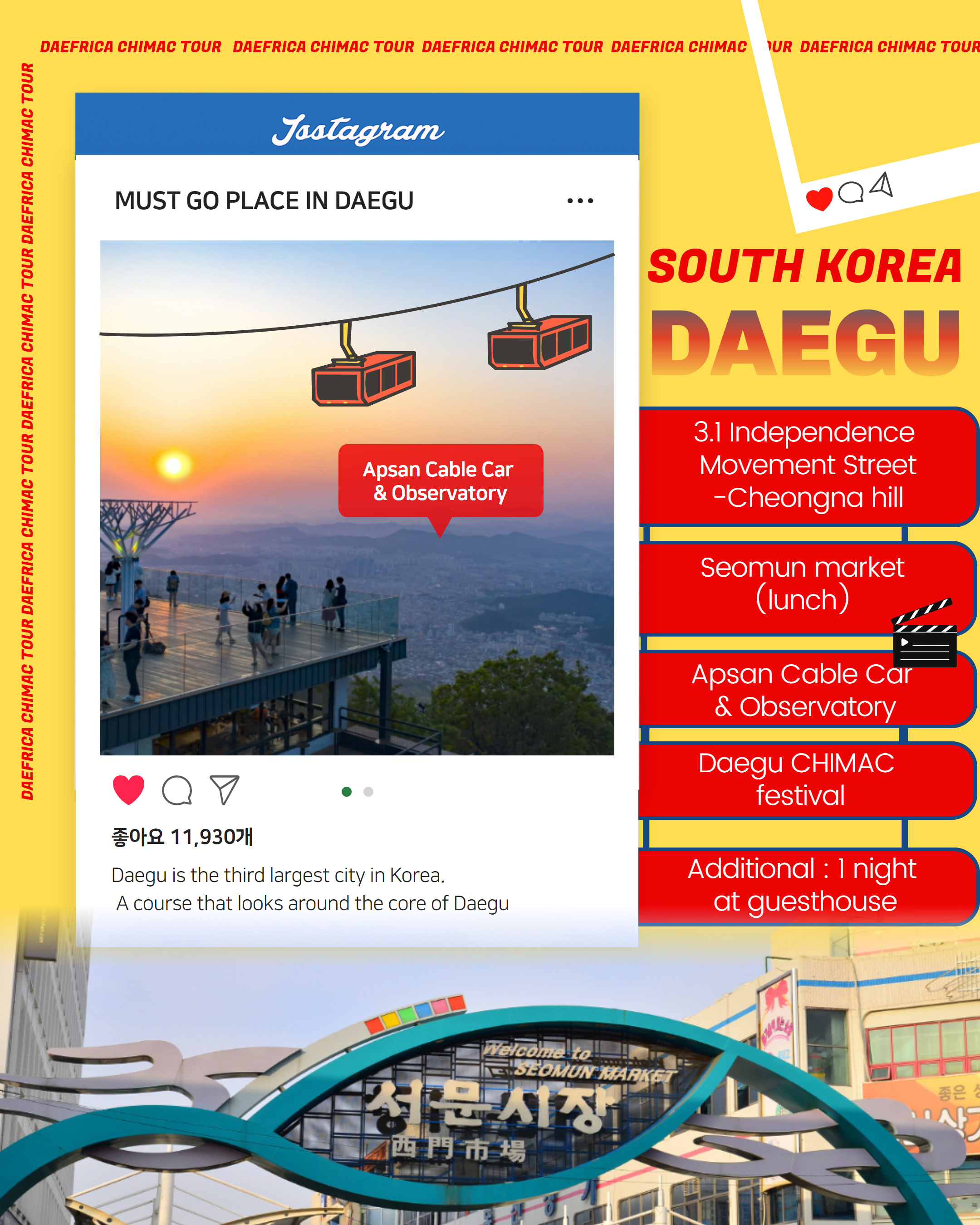 Daegu Sightseeing and CHIMAC (Chicken & Beer) One Day Tour