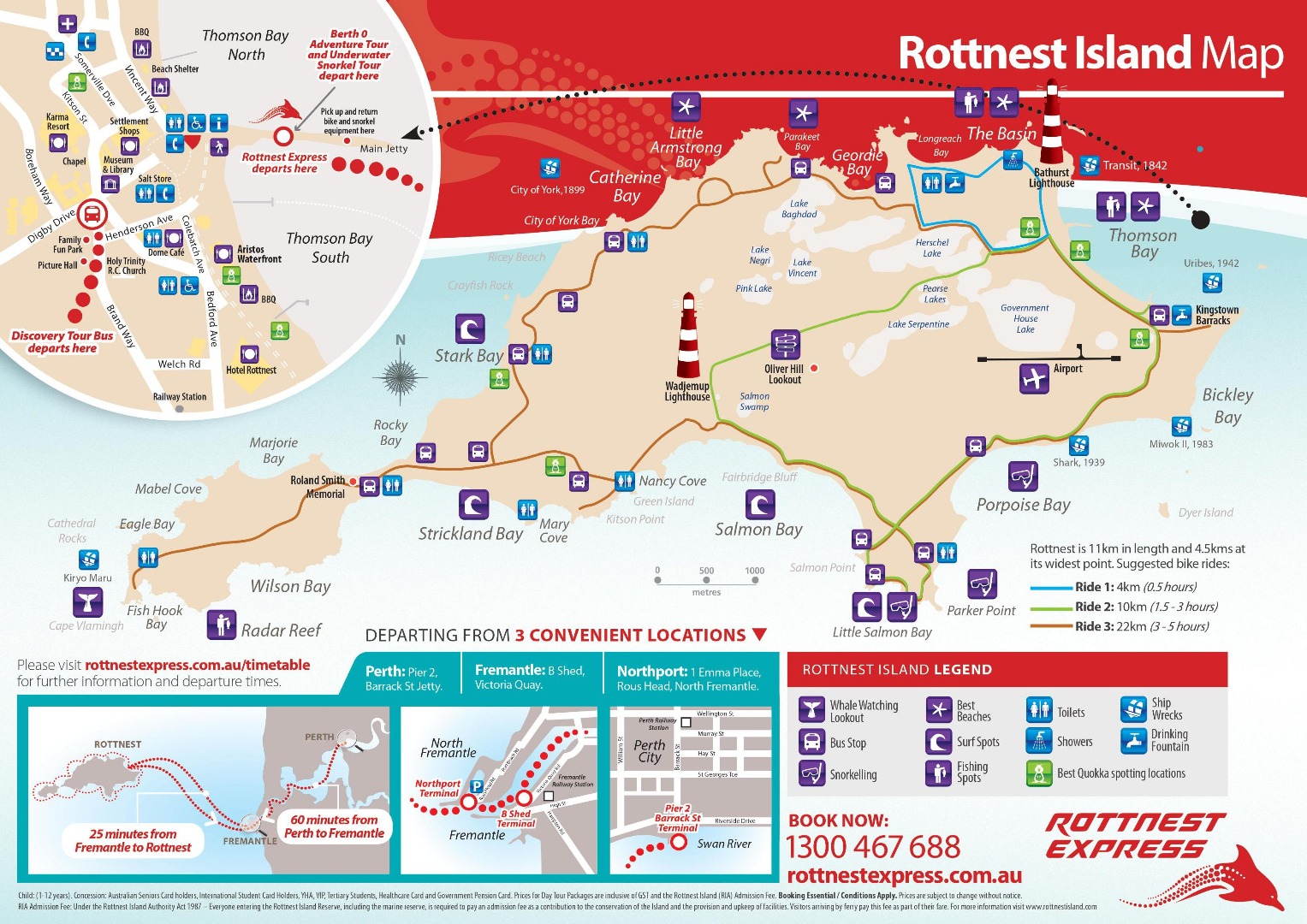 Rottnest Island Iconic Boat Tour from Perth or Fremantle