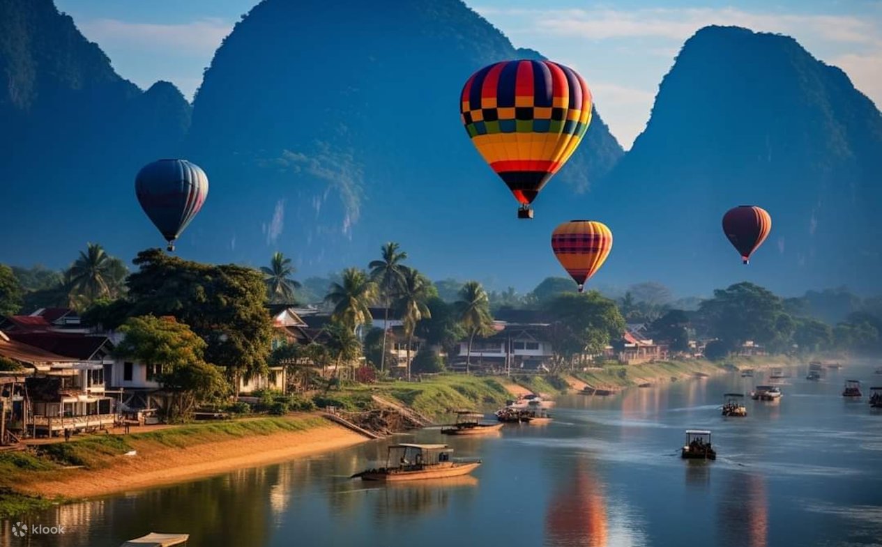 Vang Vieng: Cave Tubing, Cave hiking, Zipline, Kayak, Lagoon 1, Hot Air ...