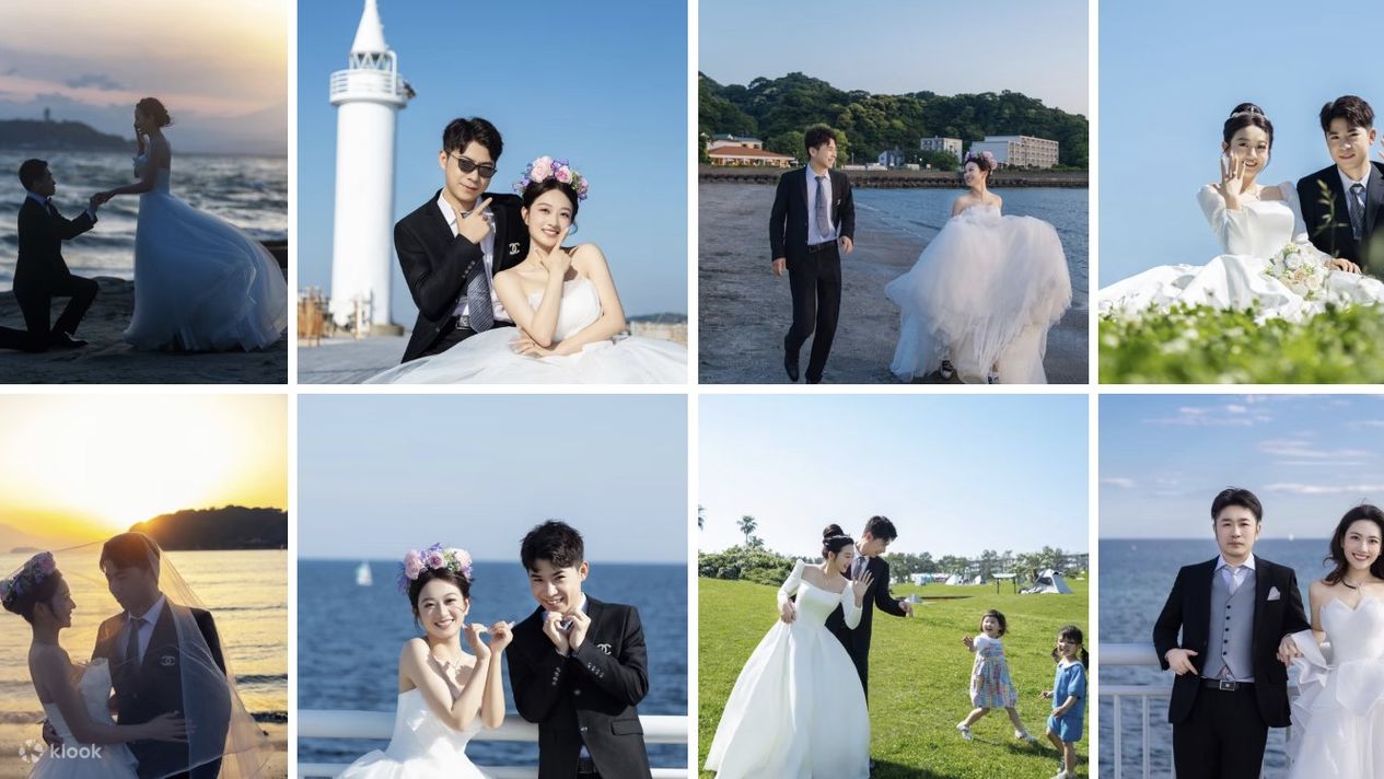 Kamakura & Yokohama Wedding Photoshoot with Pro Styling - Klook