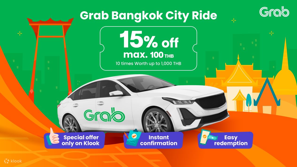 [Klook Exclusive] Grab Bangkok City Ride Voucher Packs - Klook Canada
