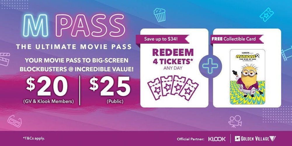 Golden Village M Pass : Rewatch 4 Popular Blockbusters For Just $20 With Klook - Klook Travel Blog