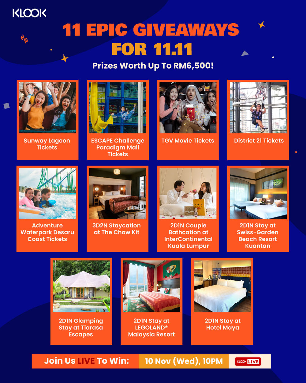 Klook's 11.11 Sale: Epic Live Game Show, Giveaways & Travel Deals Of Up To 70% Off - Klook ...