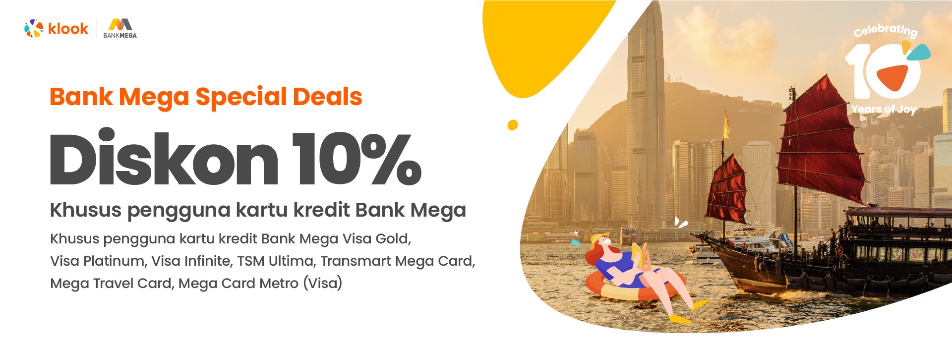 Promo 10% Bank Mega di Klook!