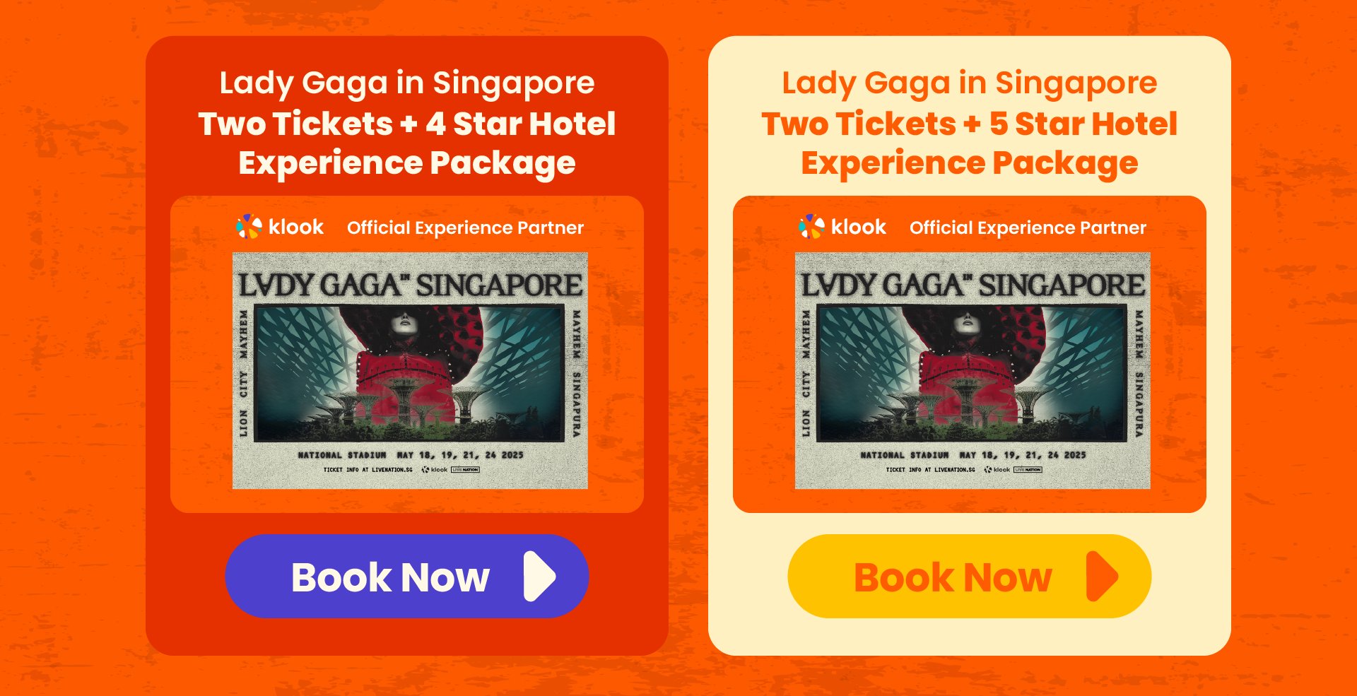 Lady Gaga in Singapore Klook Experience Packages