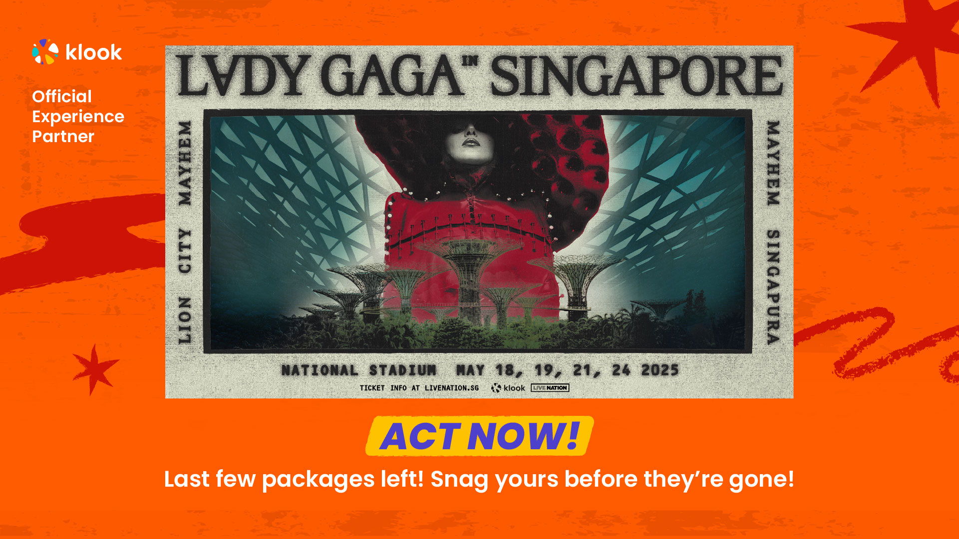 Lady Gaga in Singapore Klook Experience Packages