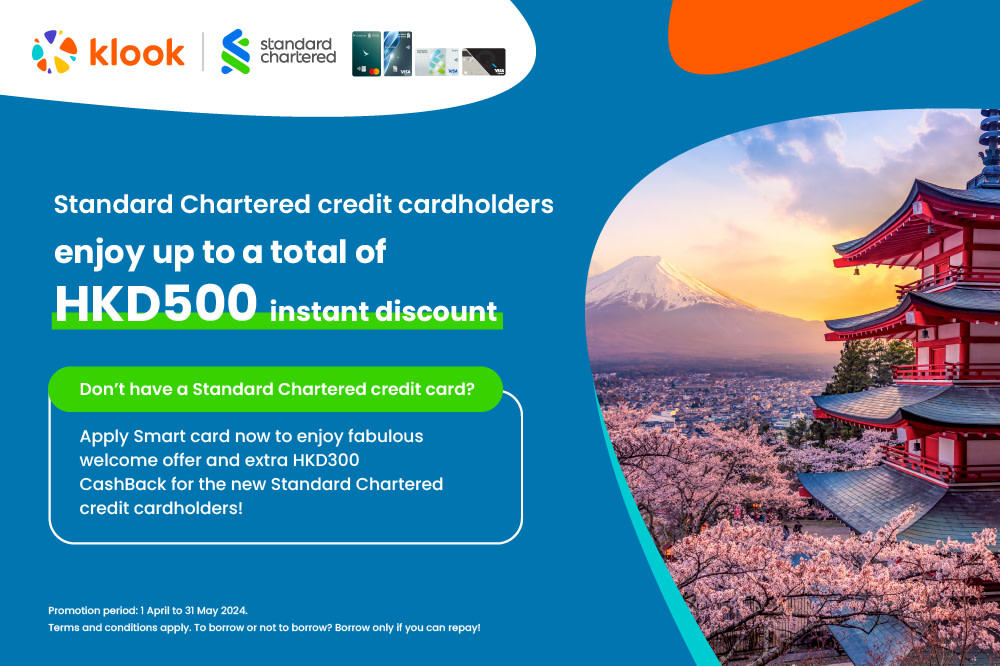 Klook x Standard Chartered Credit Card Exclusive Offer