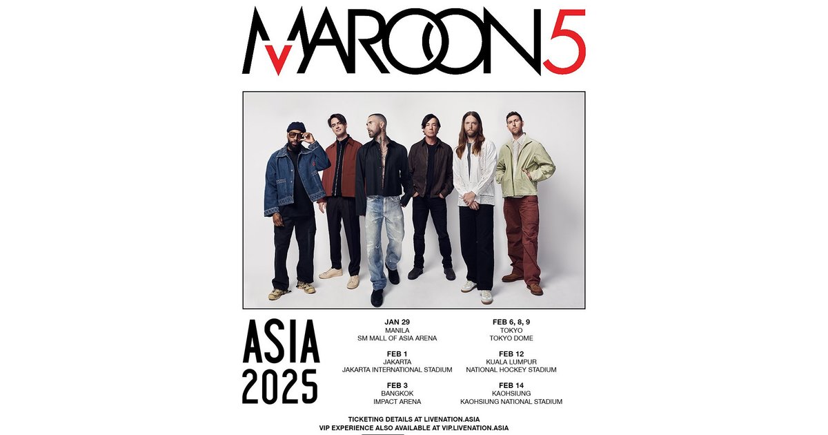 Maroon 5 Asia 2025 - Tokyo | Concert | Tokyo Dome