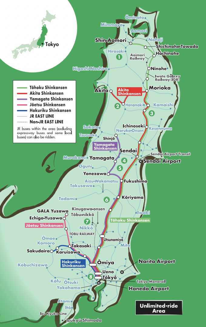 Buy 5 Days JR EAST PASS Tohoku Area Online - Klook Canada