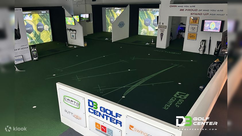 DB 高尔夫中心采用 3D 果岭使用的室内高尔夫刺激器 - Klook客路