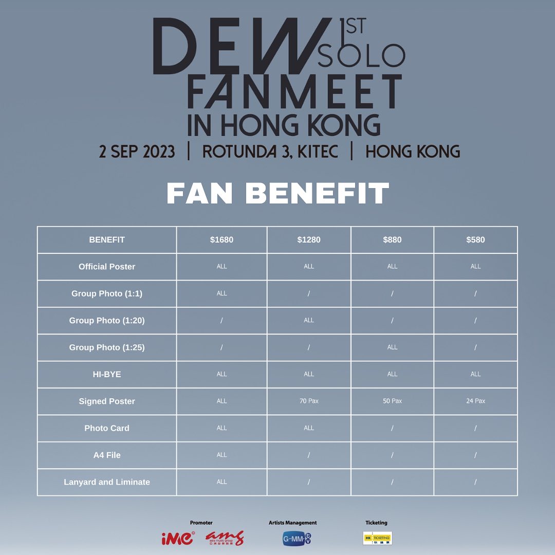 Dew 香港粉絲見面會2023（補場安排）｜DEW 1st SOLO FANMEET IN HONG KONG｜九展