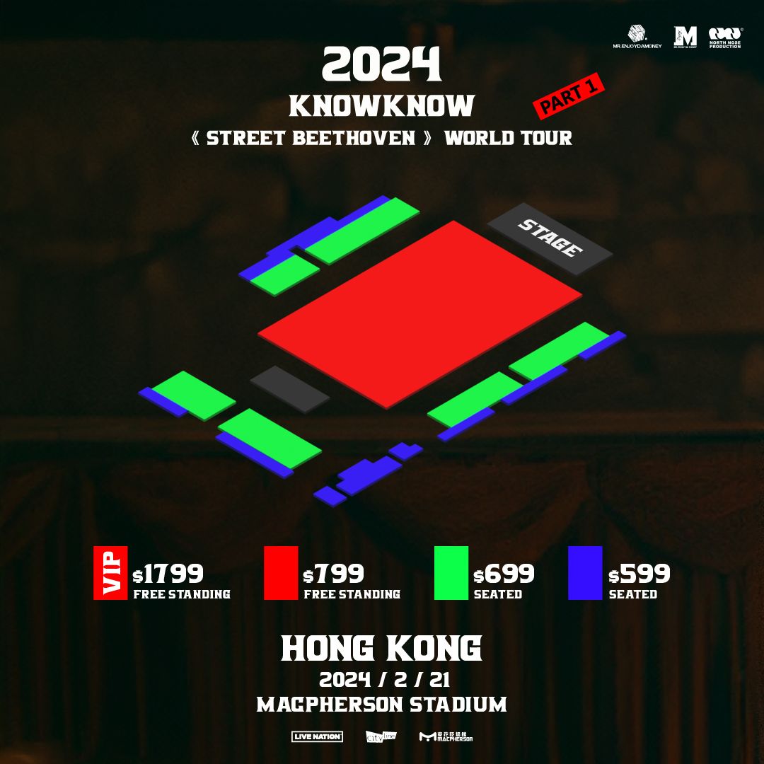 KNOWKNOW演唱会2024香港站｜《STREET BEETHOVEN》WORLD TOUR PART 1｜麦花臣场馆