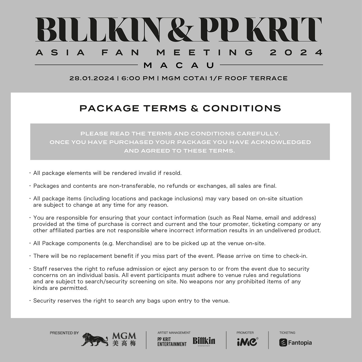 BILLKIN & PP KRIT粉絲見面會2024澳門站|ASIA FAN MEETING 2024 IN MACAU BILLKIN & PP KRIT粉絲見面會2024澳門站|ASIA FAN MEETING 2024 IN MACAU