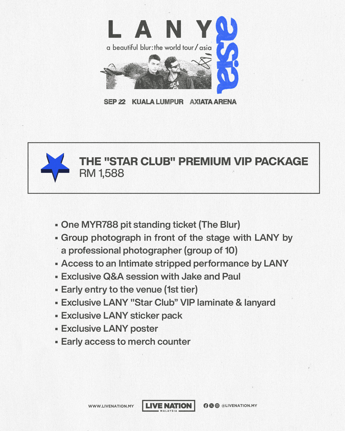 LANY演唱会2024吉隆坡站 | LANY - a beautiful blur: the world tour