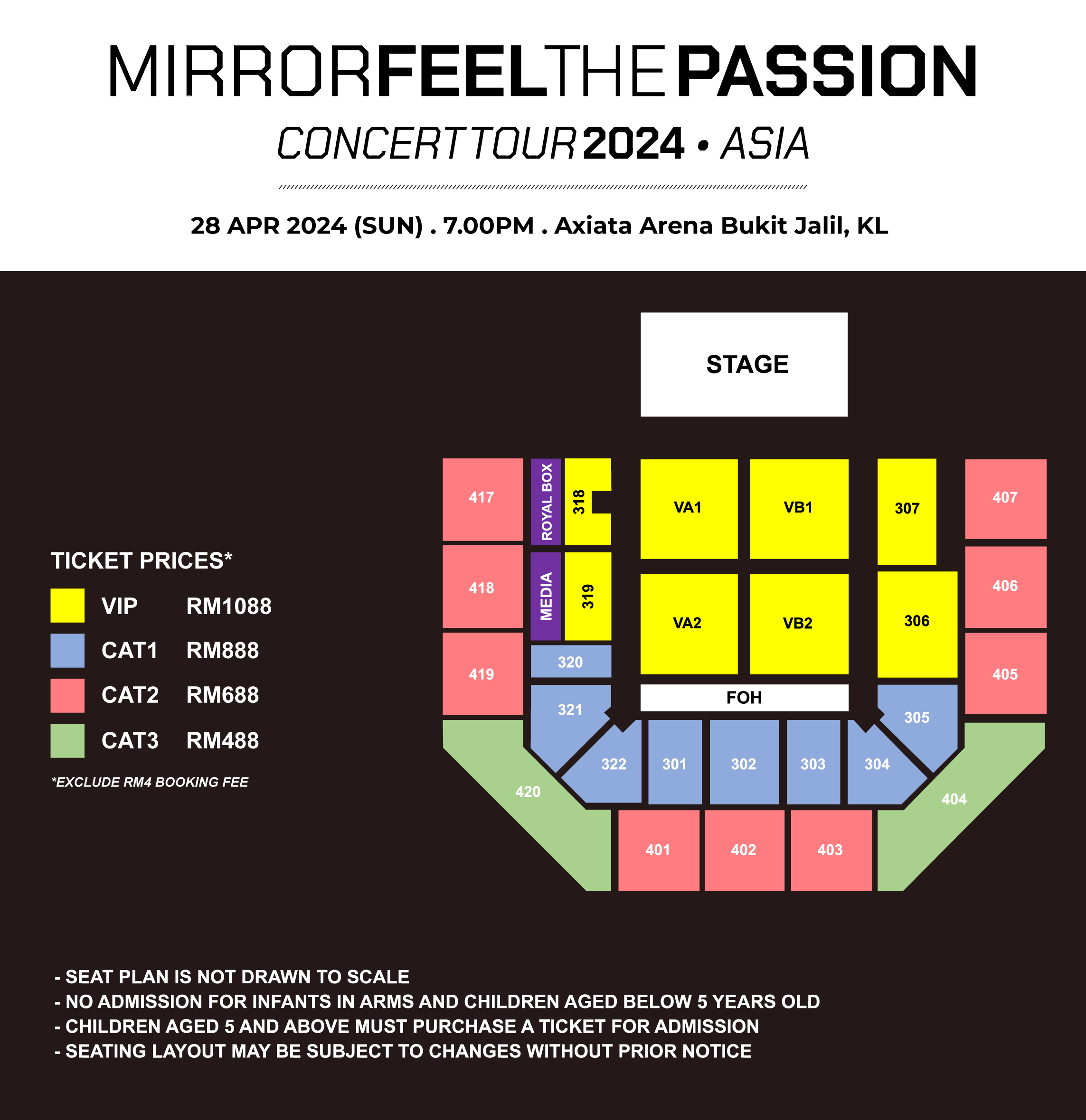 MIRROR FEEL THE PASSION 世界巡迴演唱會吉隆坡站2024（已取消） | 亞通體育館