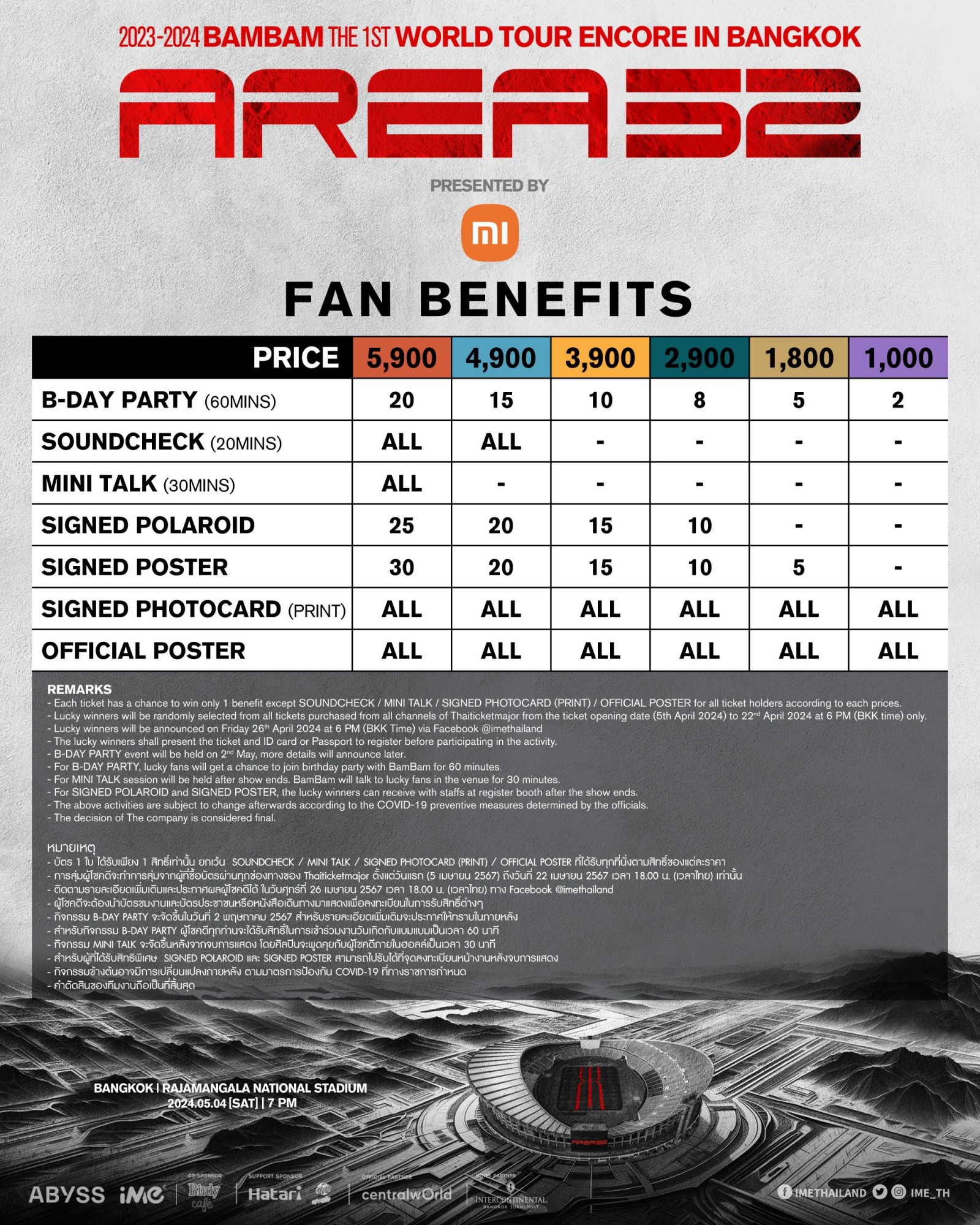 2024 BamBam THE 1ST WORLD TOUR ENCORE [AREA 52] in BANGKOK