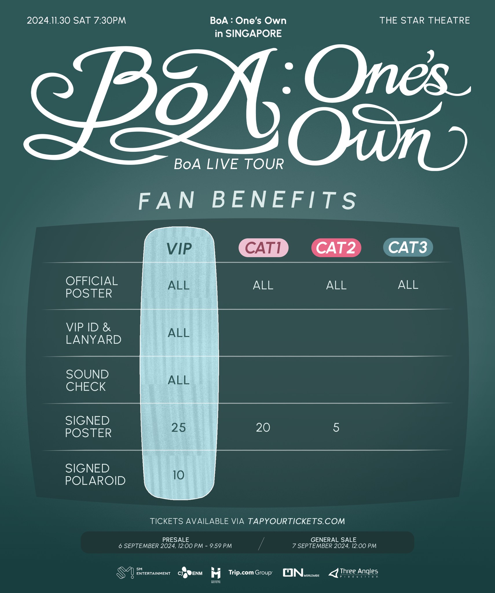 宝儿BoA演唱会2024新加坡站｜BoA LIVE TOUR – BoA : One's Own