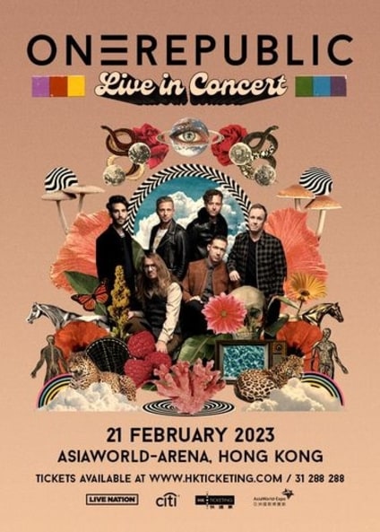 OneRepublic演唱会香港站2023｜ONEREPUBLIC LIVE IN CONCERT亚洲巡回演唱会｜亚博馆