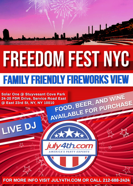 Freedom Fest NYC 4th July Fireworks Viewing Party