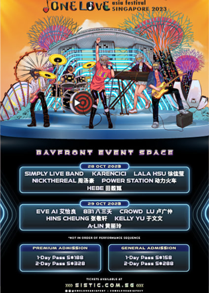 One Love Asia Festival Singapore 2023 | Bayfront Event Space