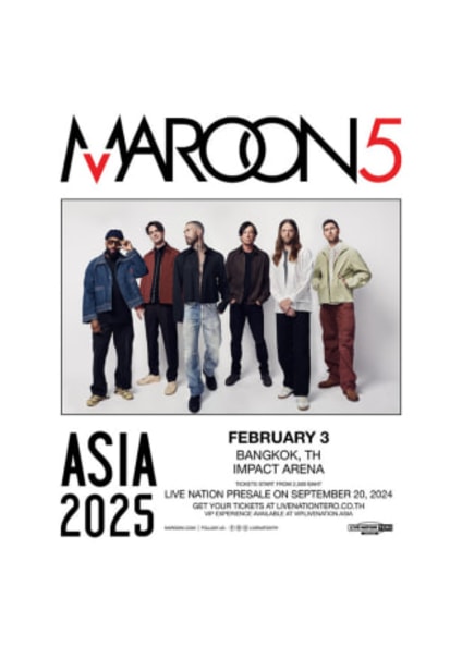 Maroon 5演唱會2025曼谷站｜Maroon 5 Asia 2025 - Bangkok｜Impact Arena