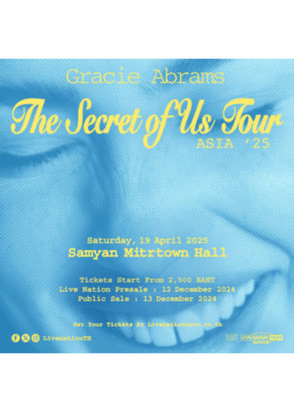 Gracie Abrams Concert 2025 Bangkok | Samyan Mitrtown Hall