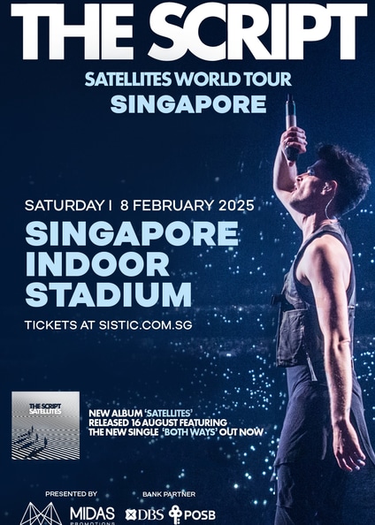 The Script演唱會2025新加坡站｜Satellites World Tour｜新加坡室內體育館