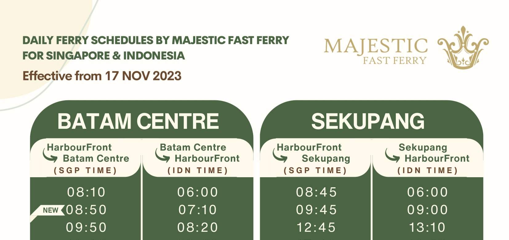 Batam - Singapore Ferry by Majestic Fast - Klook Singapore