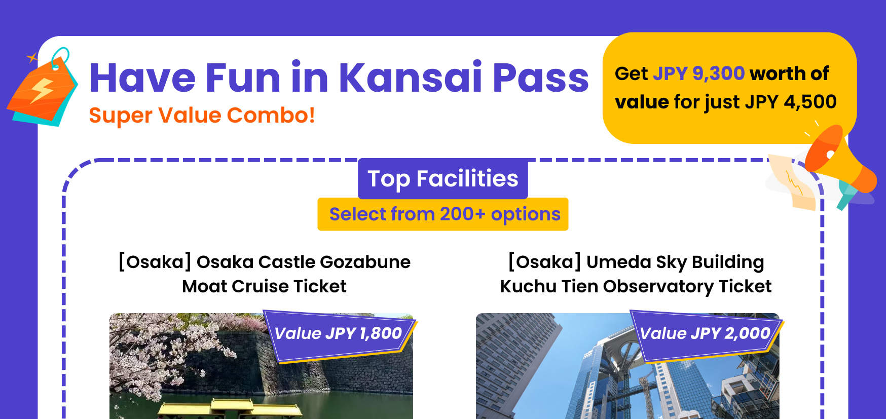 Hav det sjovt i Kansai Pass - Klook Danmark