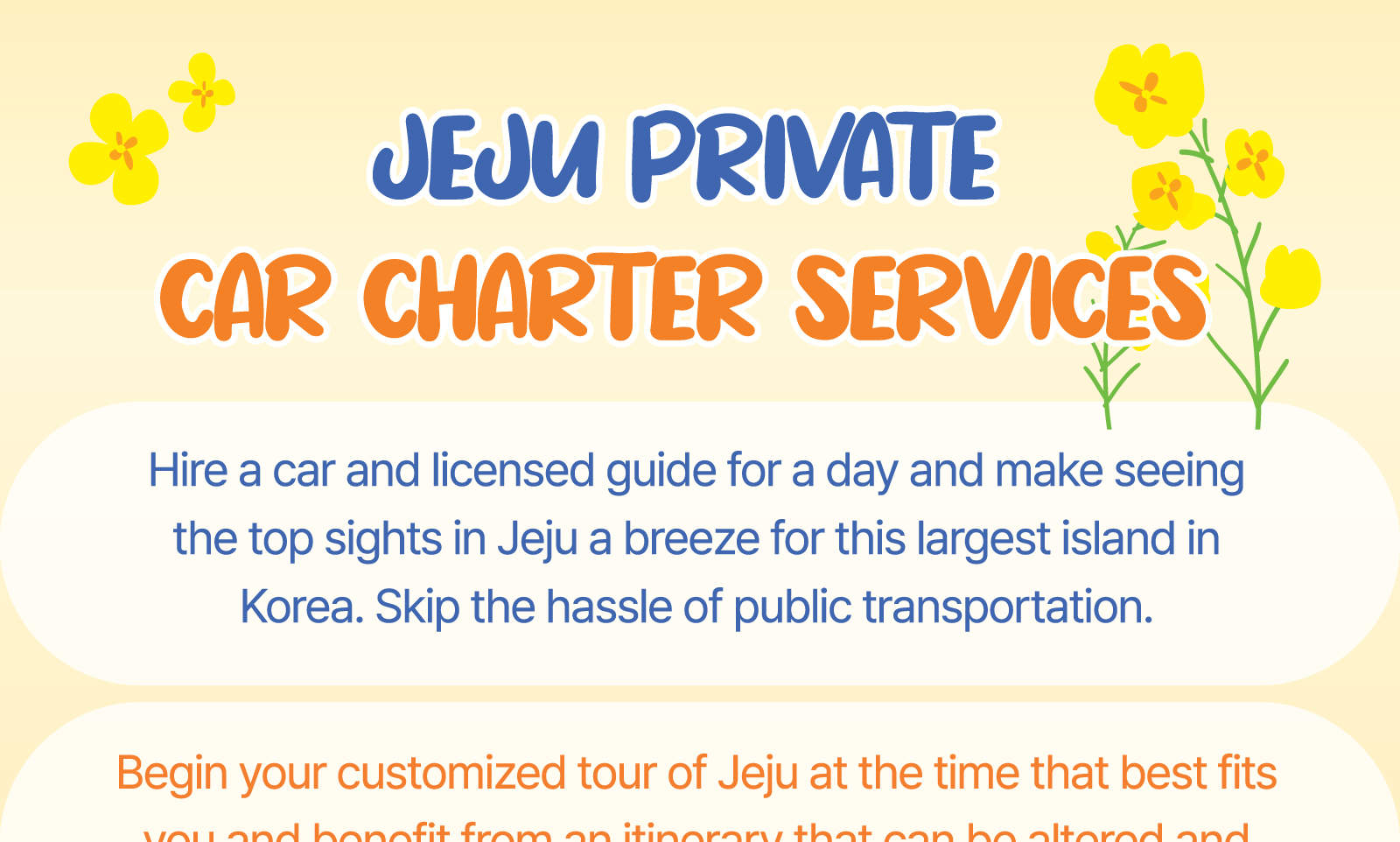 Jeju Private Car Tour with Local Guides - Klook