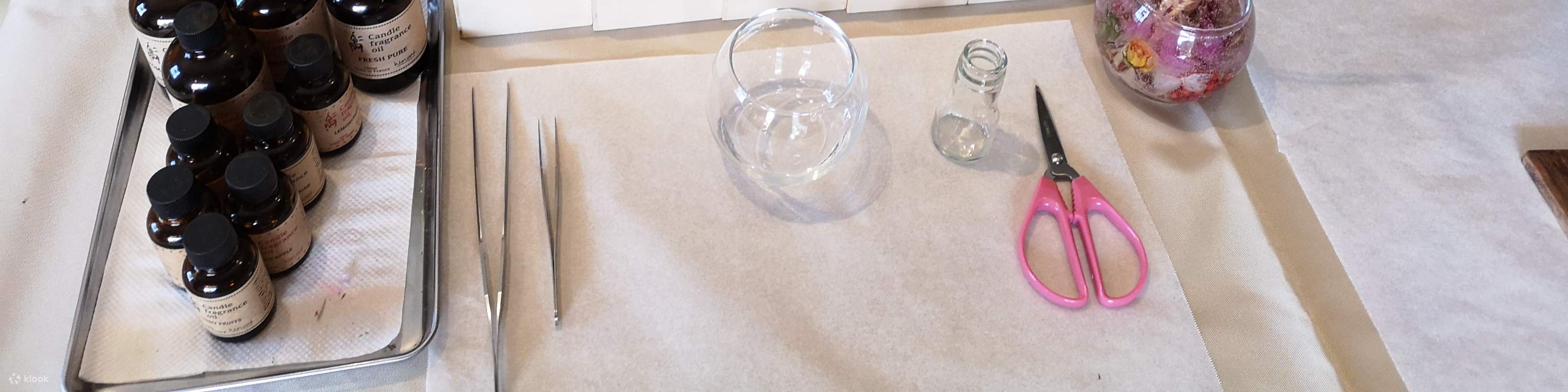 Handmade gel candle diffuser, dried flower, herbarium experience & meal ...