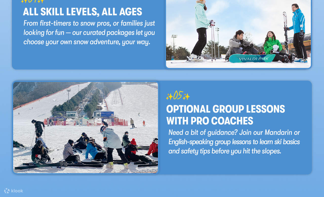 Vivaldi Park Ski Tour with Lesson & Snowy Land - Klook United States