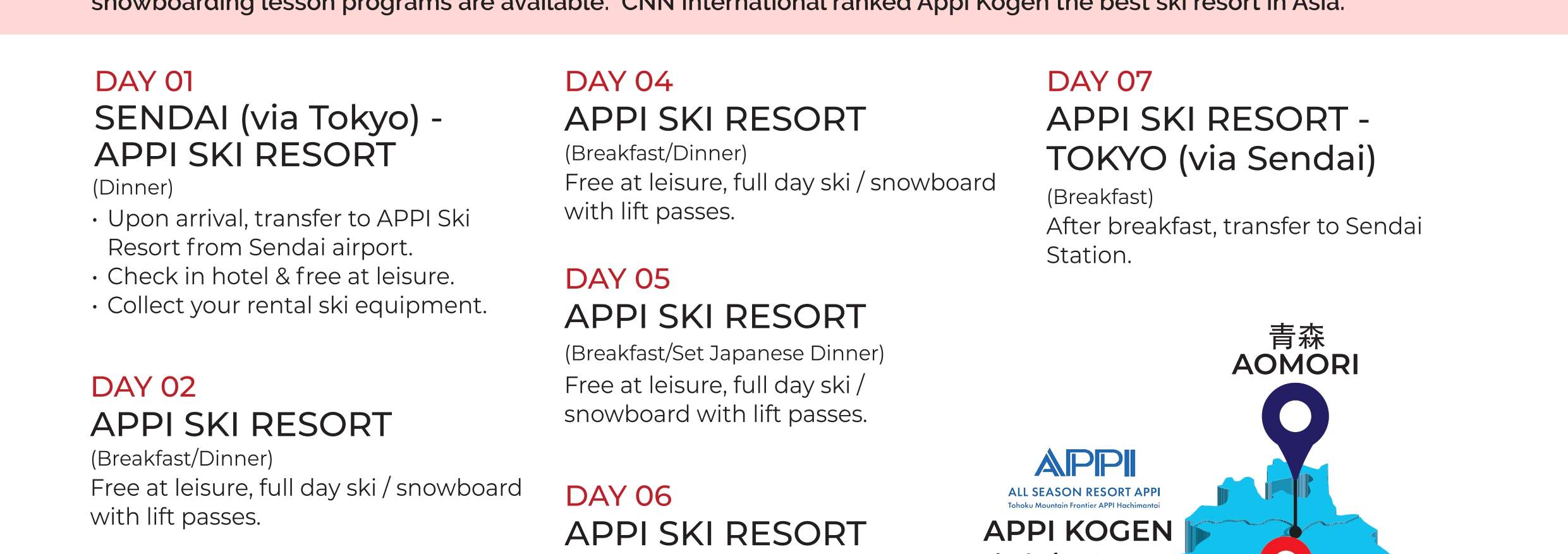 7D6N Tohoku Fun Ski/Snowboard at Appi Kogen Ski Resort (Land) - Klook Singapore