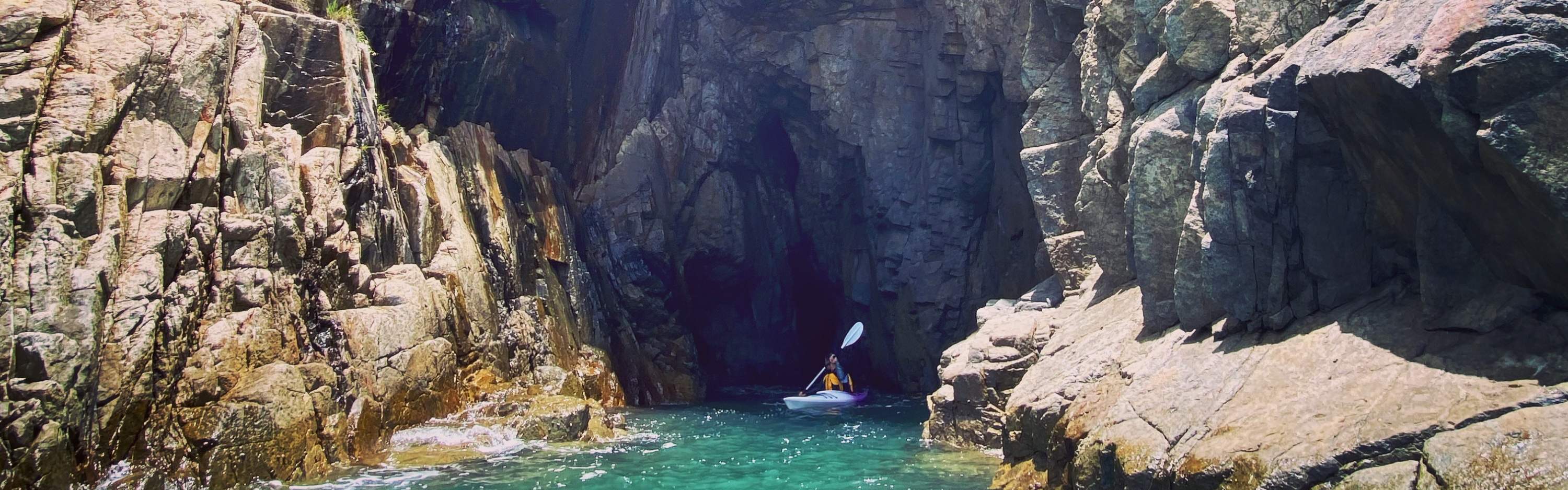 Hong Kong Tung Lung Island Kayak Tour to Explore the Unique Cave ...