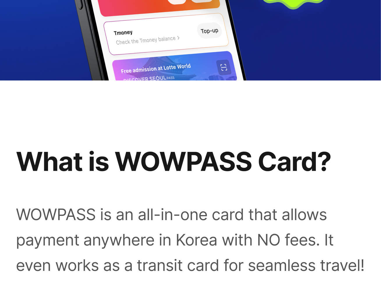 WOWPASS: Prepaid Debit Card & T-money & Currency Exchange - Klook