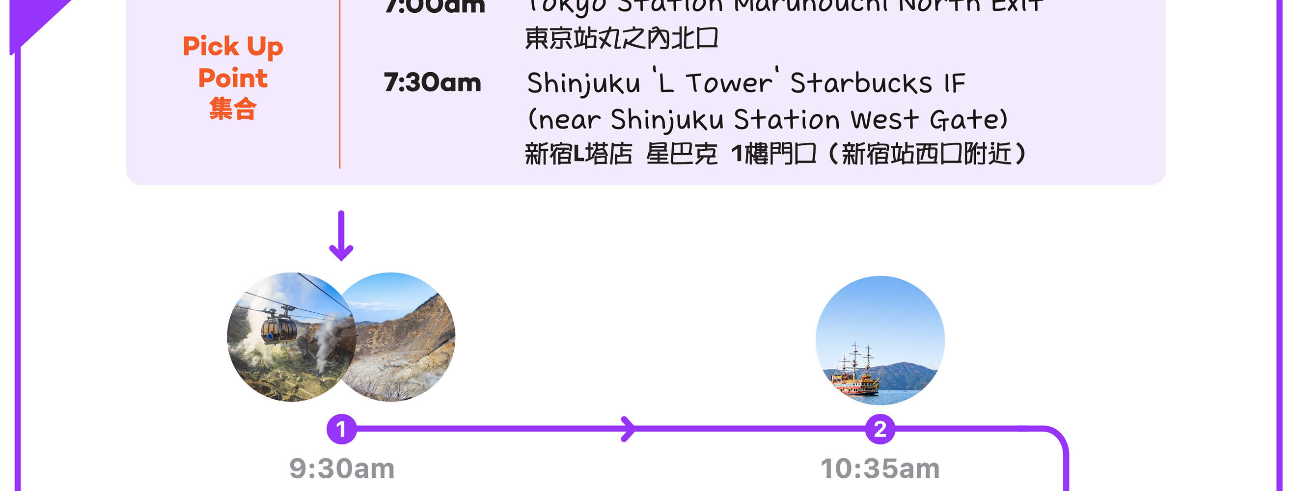 [Mt. Fuji & Hakone] Fujisan Yumeno Ohashi, Owakudani, Oshino Hakkai ...