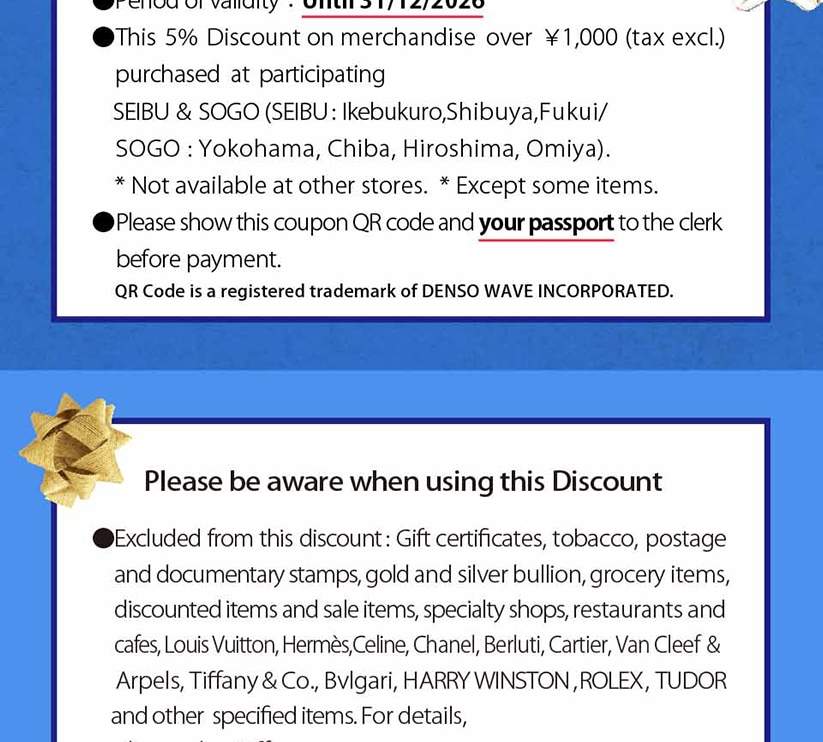 SEIBU Department Special Coupon - Klook Philippines