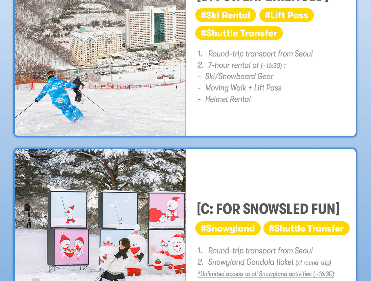 Vivaldi Park Snowy Land One Day Self Guided Tour in Gangwon-do - Klook