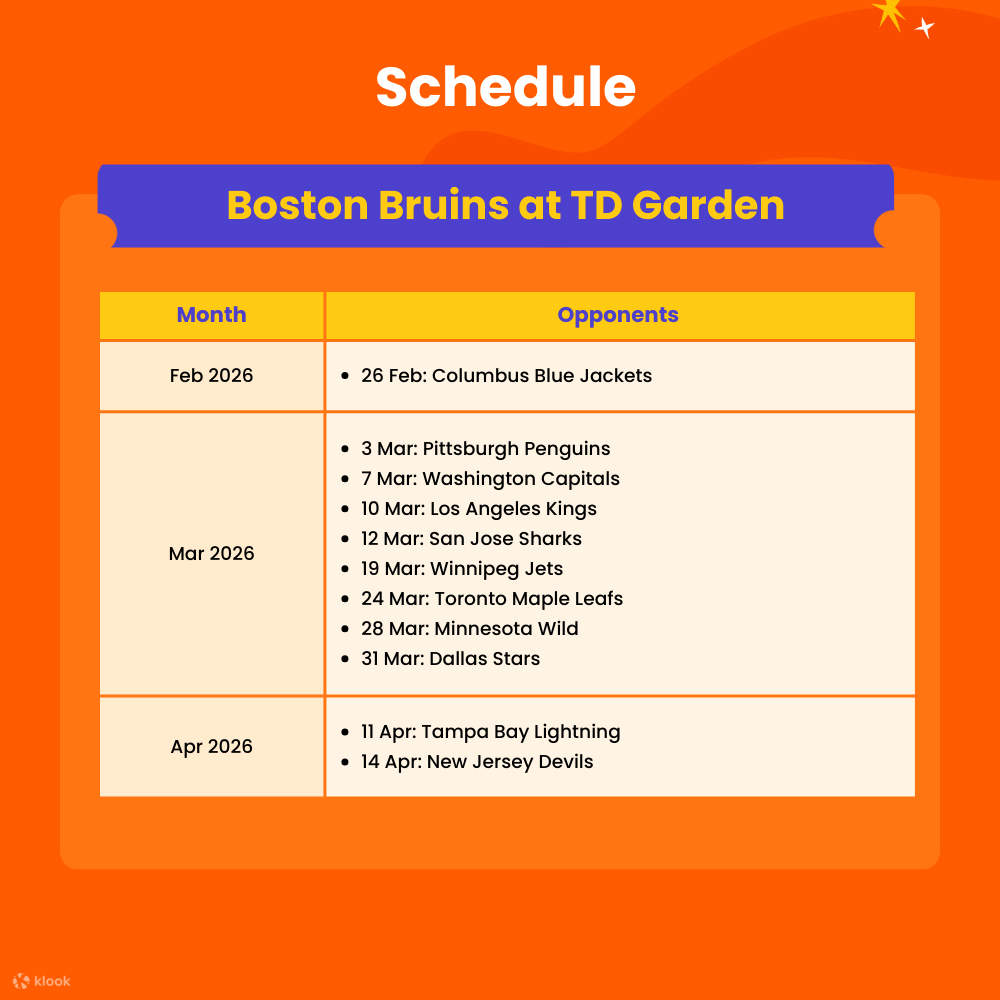 Boston Bruins Ice Hockey Game at TD Garden - Klook India