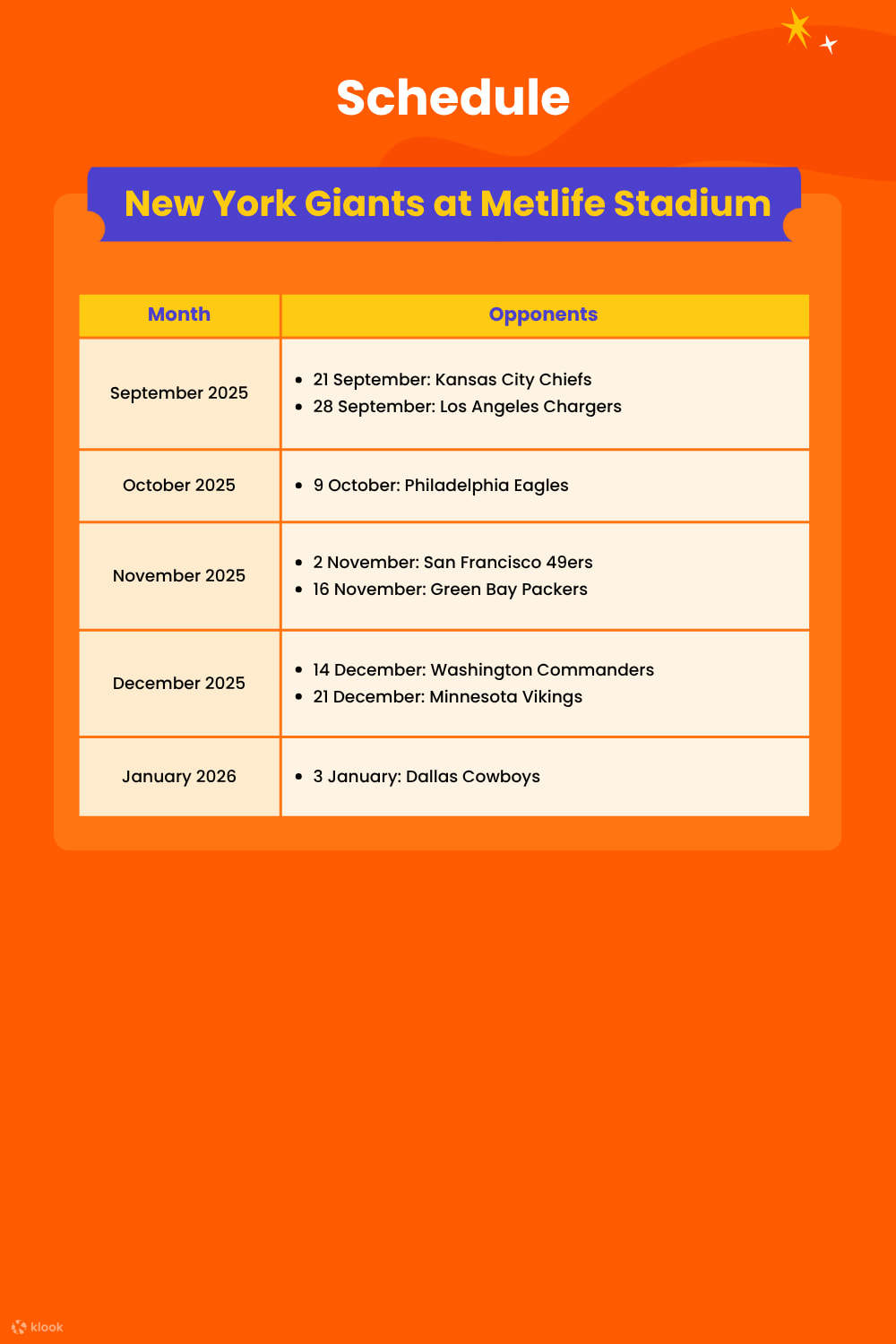 New York Giants Football Game at Metlife Stadium - Klook Philippines