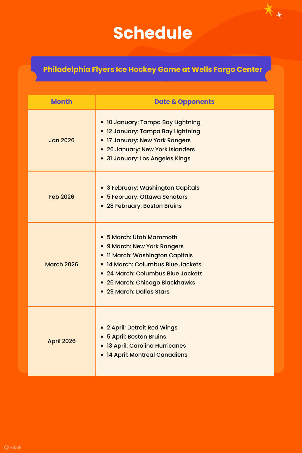 Philadelphia Flyers Ice Hockey Game at Wells Fargo Center - Klook ...