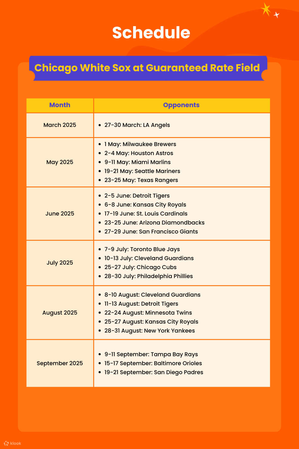 Chicago White Sox Baseball Game at Guaranteed Rate Field - Klook