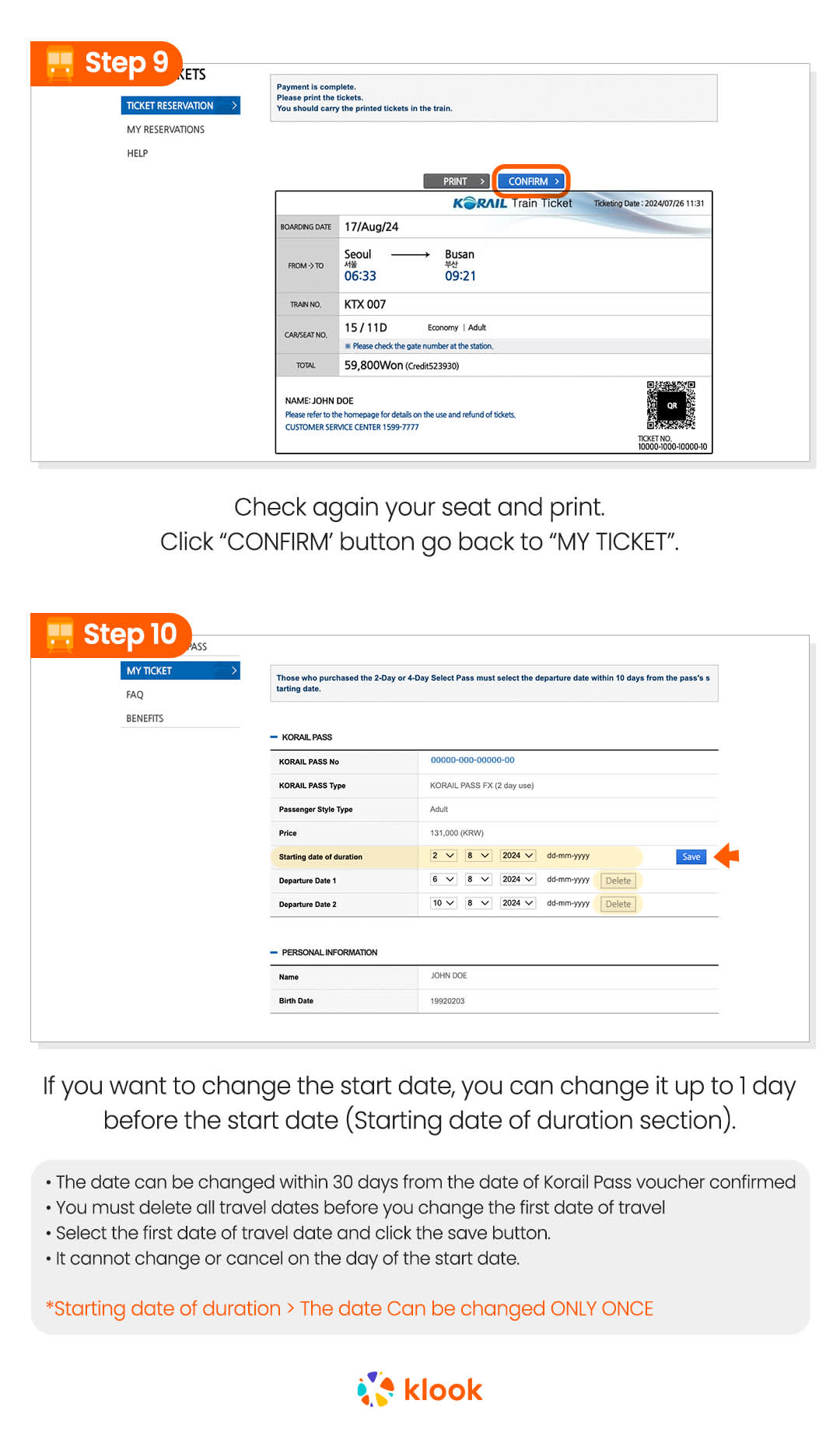 KORAIL PASS - KTX Train Ticket - Klook