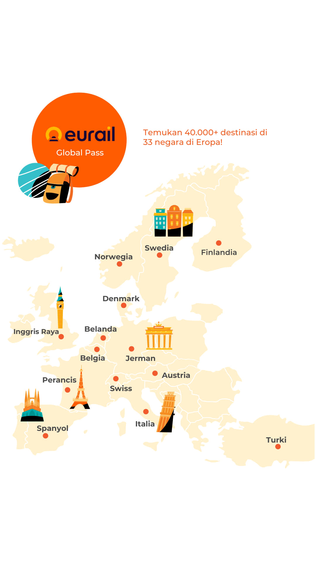 Eurail Global Pass (Mobile Pass) - Klook Indonesia