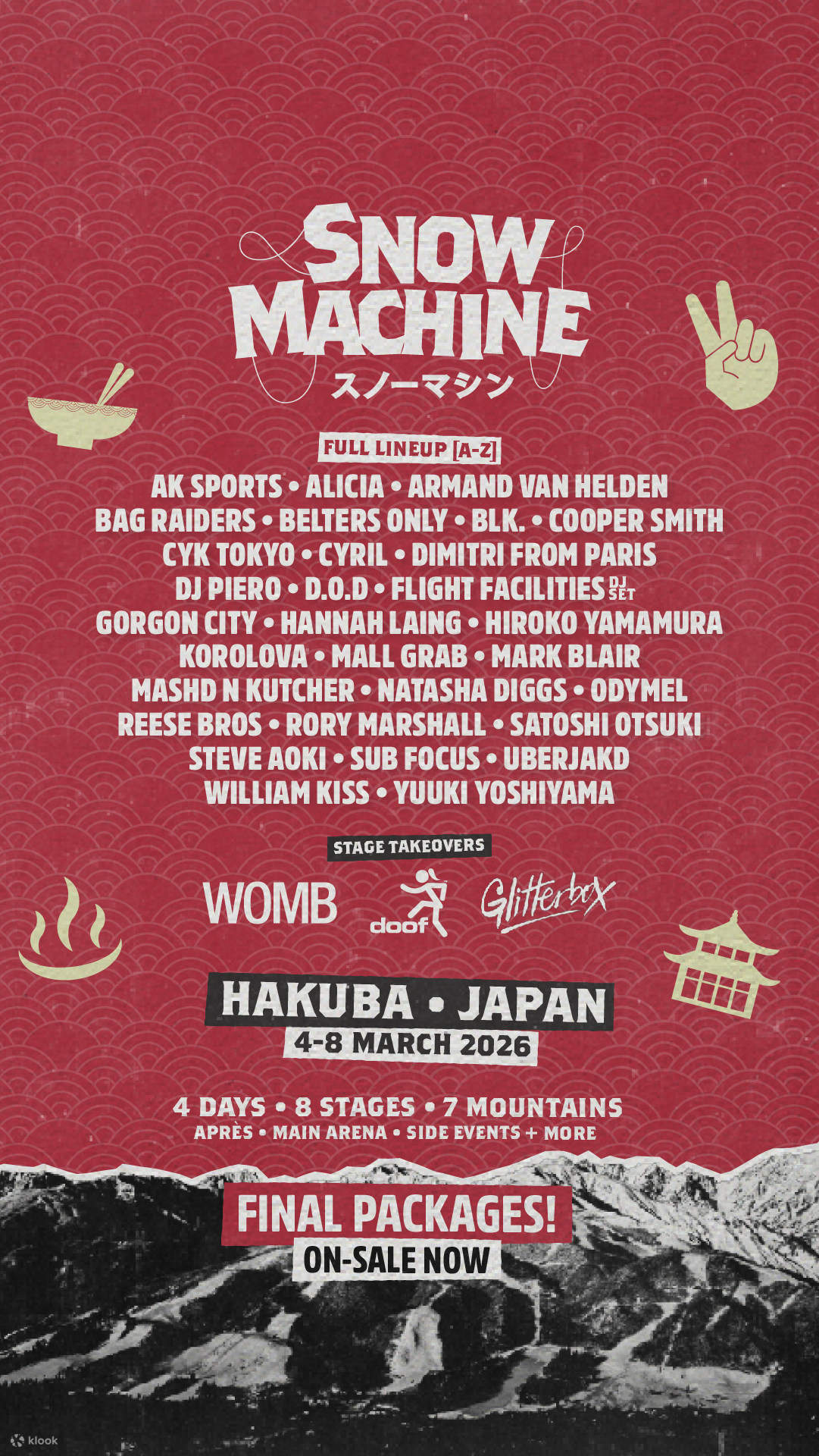 SNEEUWMACHINE JAPAN 2026 - Klook Verenigde Staten