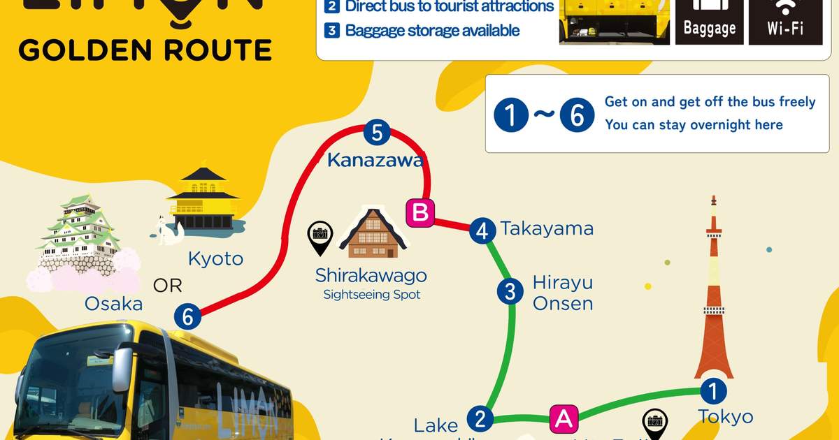 7 Day Bus Pass between Tokyo to Osaka/Kyoto - Klook United States