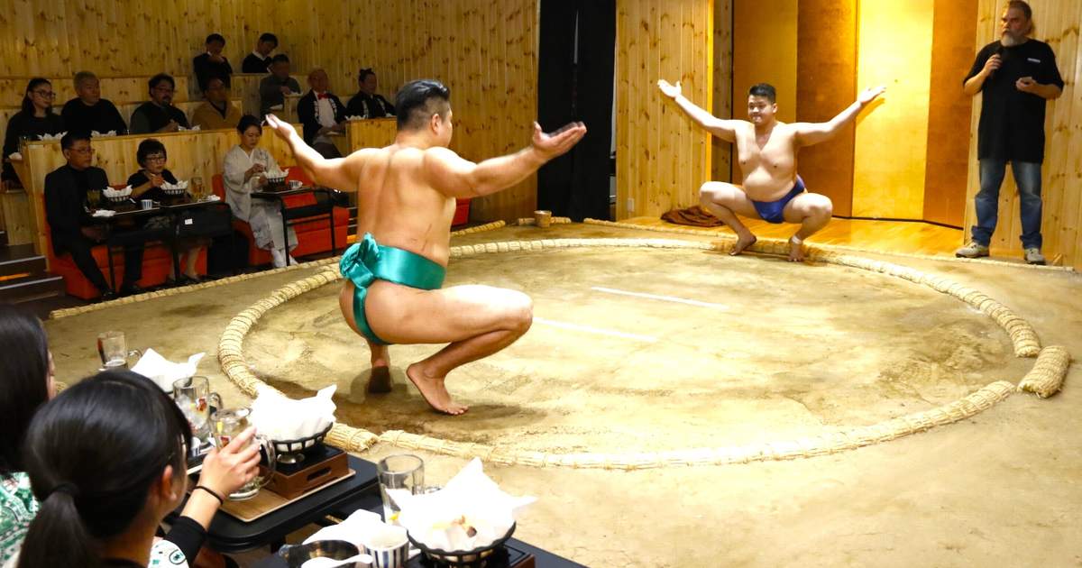 Asakusa Sumo Stable Sumo show ticket and chicken chanko hotpot included ...